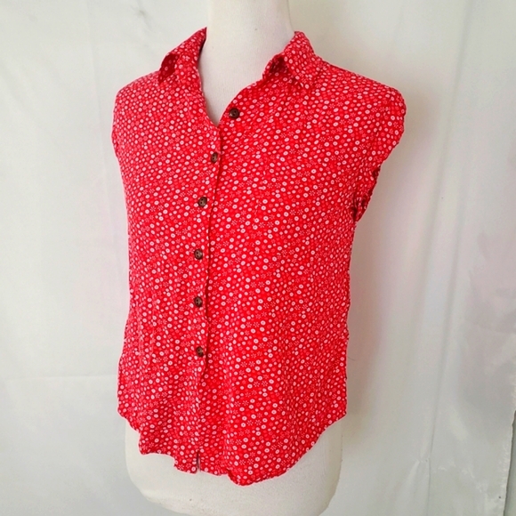 No Boundaries | Tops | No Boundaries Red Floral Country Style Blouse ...